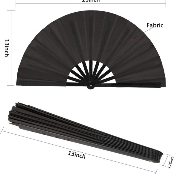 Accessories | Extra Large Renaissance Style Black Hand Fan | Poshmark
